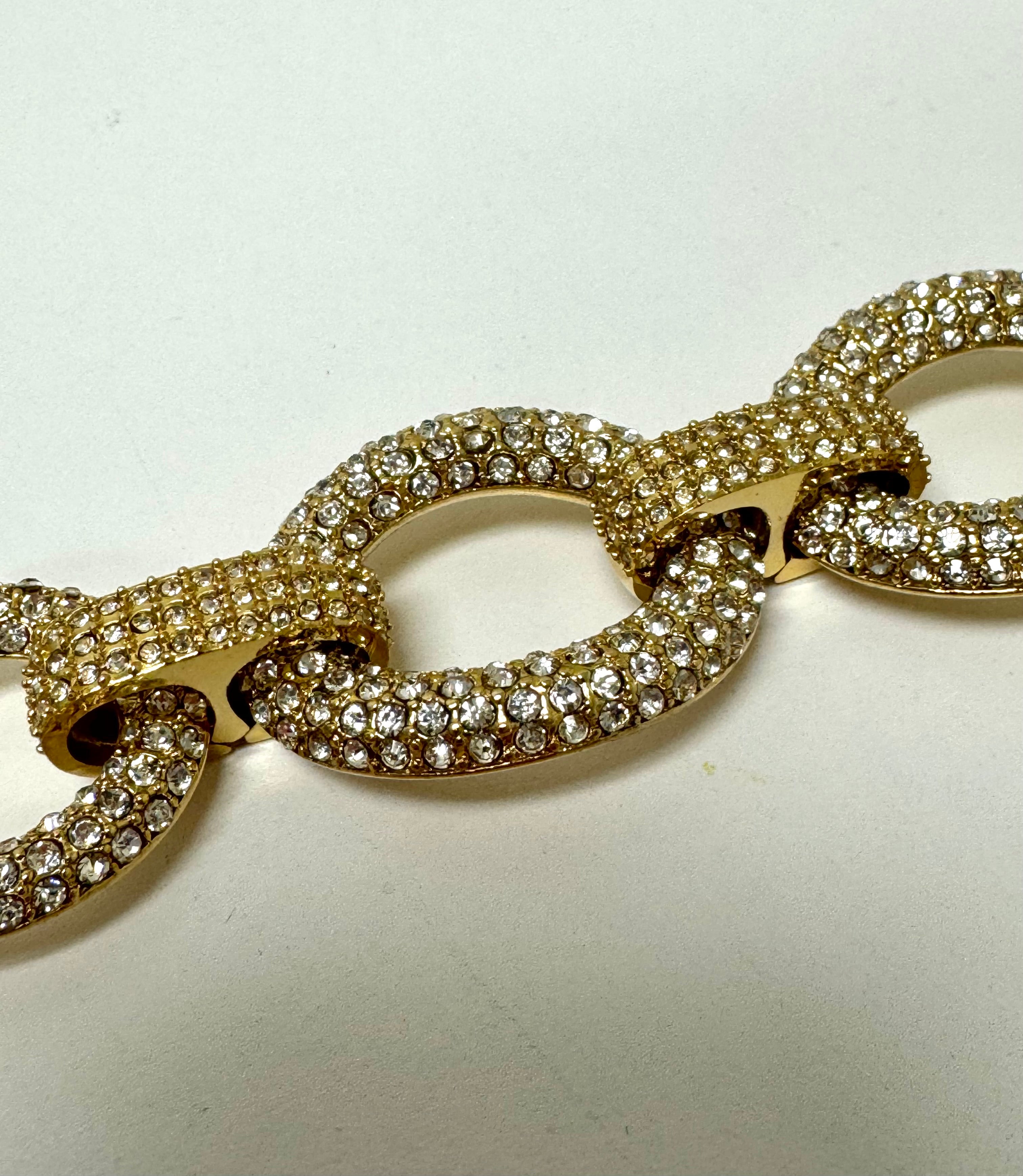 Pave Crystal Oval Link Bracelet